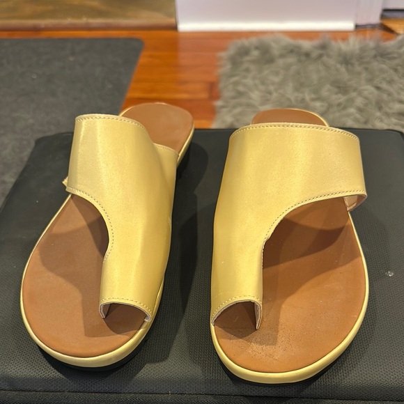 Shoes | Elegant Yellow Womens Slide Sandals With Big Toe Coverage ...